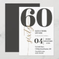 Modern Elegant Calligraphy SIXTY 60th Birthday Invitation | Zazzle