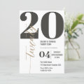Modern Elegant Calligraphy TWENTY 20th Birthday Invitation | Zazzle