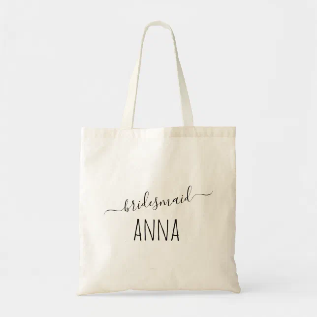 Modern Elegant Calligraphy Wedding Tote Bag | Zazzle