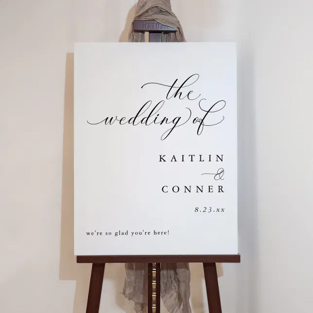 Modern Elegant Calligraphy Wedding Welcome Sign | Zazzle