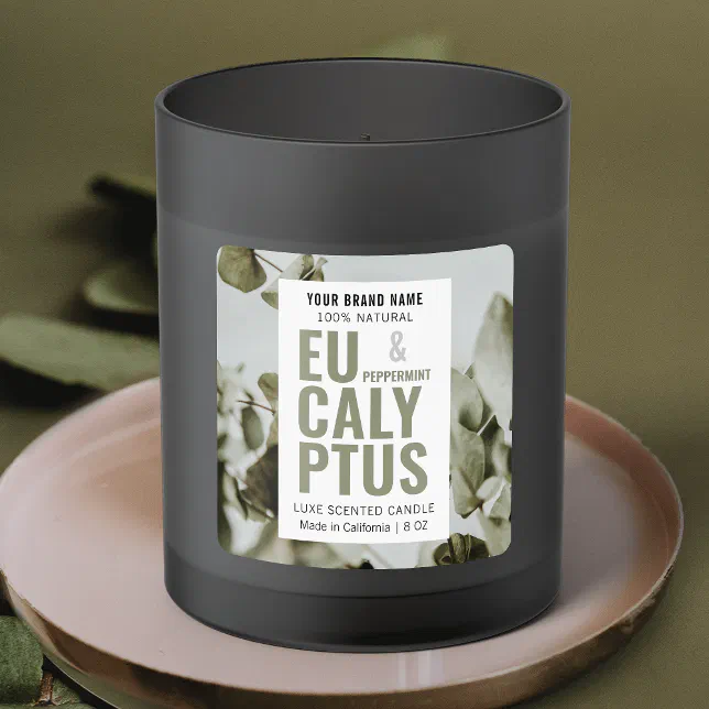 Modern Elegant Candle Product Label With Photo | Zazzle