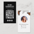 Modern Elegant Chic Butterflies Nature QR Code Business Card | Zazzle