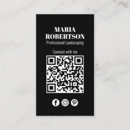 Modern Elegant Chic Butterflies Nature QR Code Business Card | Zazzle