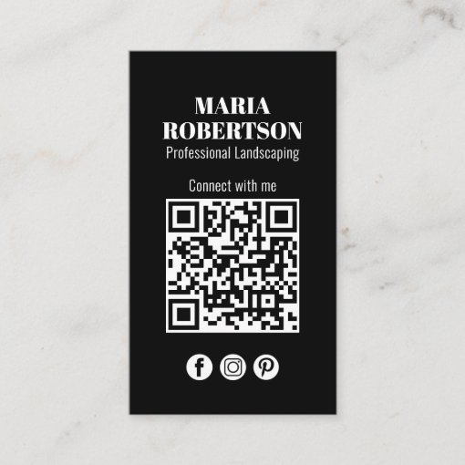 Modern Elegant Chic Butterflies Nature QR Code Business Card | Zazzle