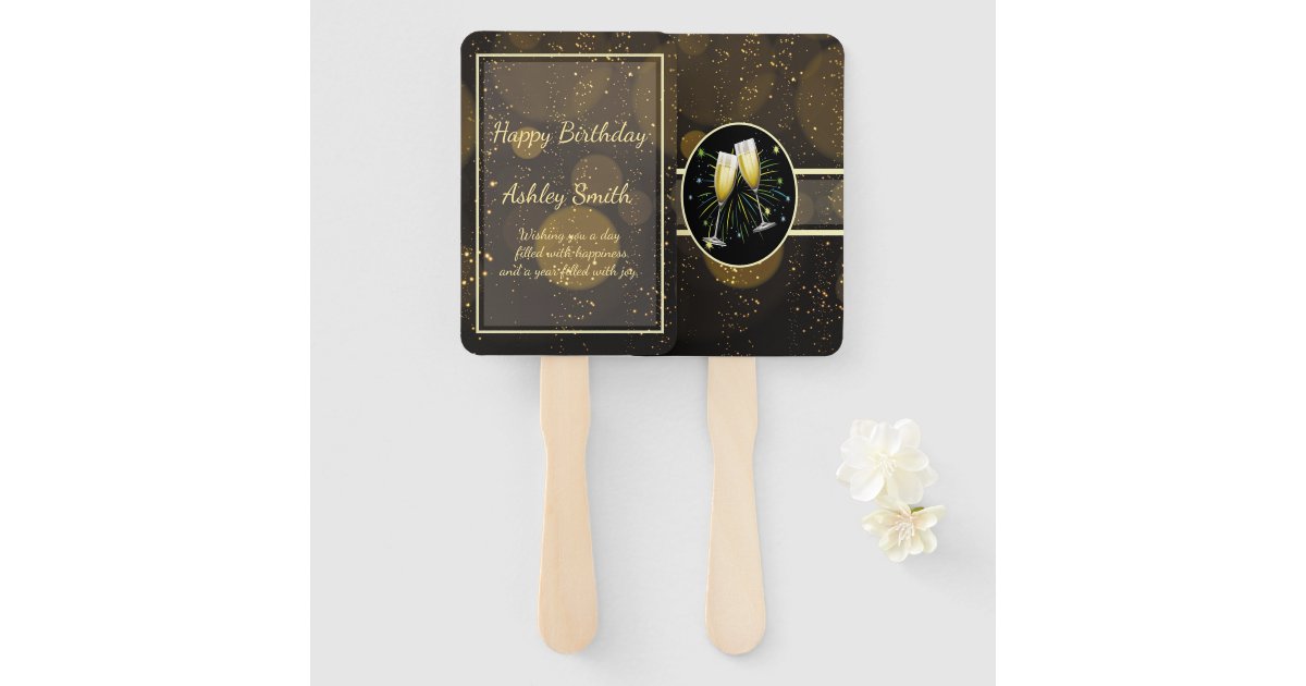 Modern elegant chic Gold Glitter Hand Fan | Zazzle