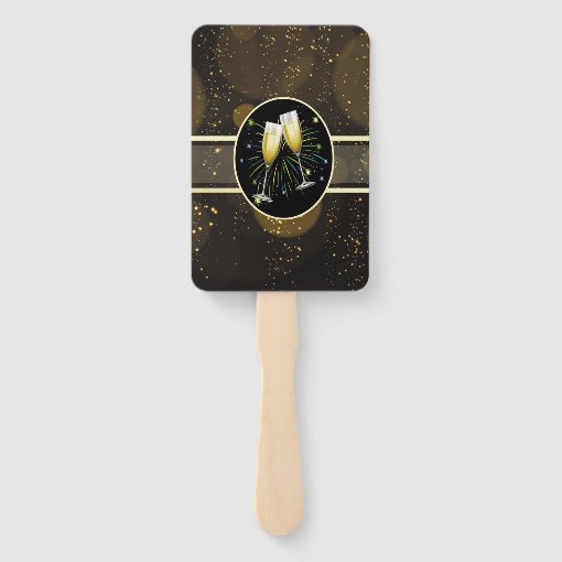 Modern elegant chic Gold Glitter Hand Fan | Zazzle