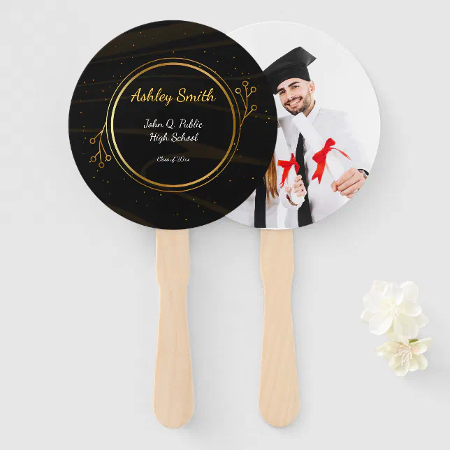 Modern Elegant Chic gold Light Graduation Hand Fan | Zazzle