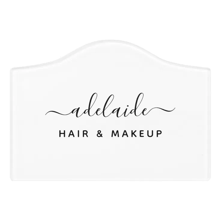 Modern Elegant Chic Monogram Name Script White Door Sign | Zazzle