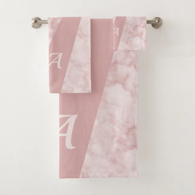 Modern elegant chic monogrammed initial trendy bath towel set | Zazzle