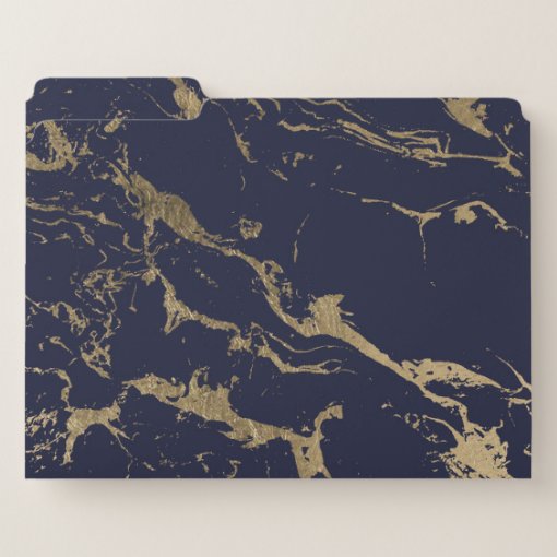 Modern elegant chic navy blue gold marble pattern file folder | Zazzle