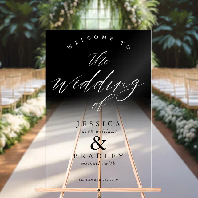 Modern Elegant Chic Ombre Wedding Welcome Acrylic Sign | Zazzle