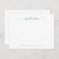 Modern Elegant Chic Teal Script Calligraphy Note Card | Zazzle