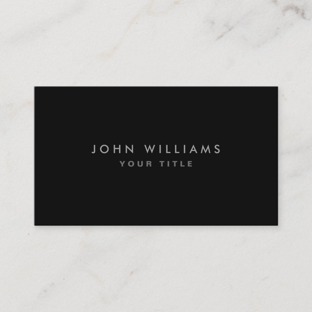 Modern elegant classy black professional profile business card | Zazzle