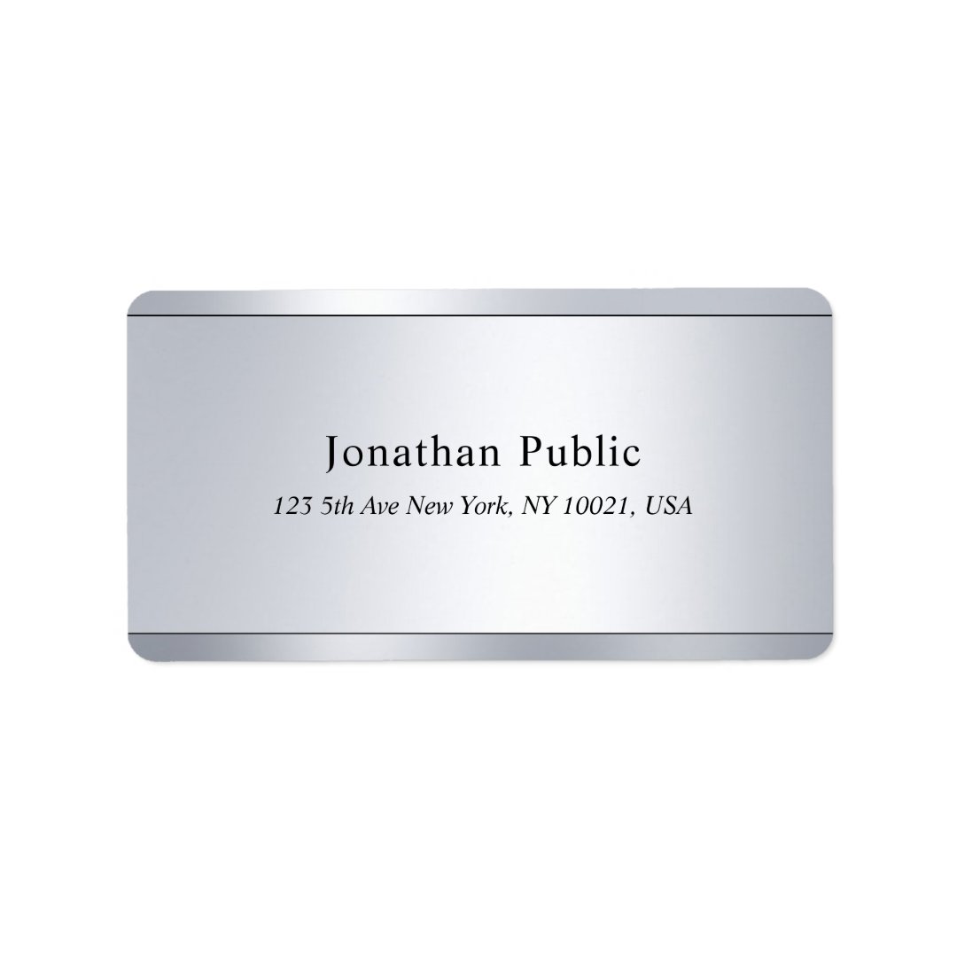 Modern Elegant Clean Professional Silver Template Label | Zazzle