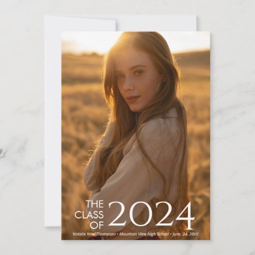 Modern Elegant College Or High School Graduation Announcement | Zazzle