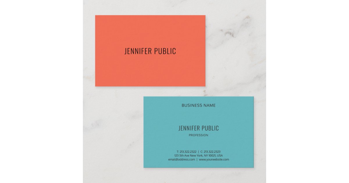 Modern Elegant Colors Simple Template Professional Business Card | Zazzle