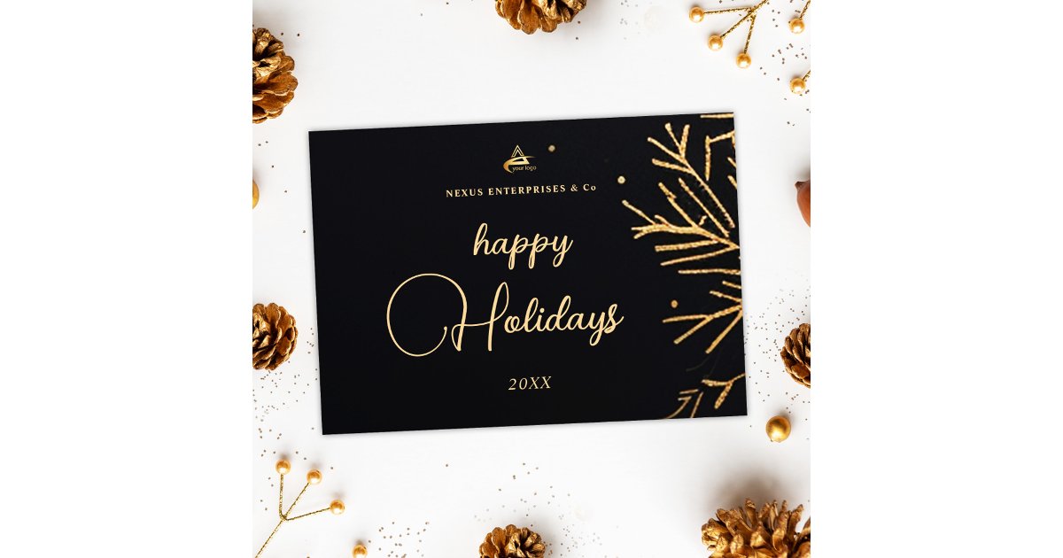 Modern Elegant Corporate Business Christmas Holiday Card | Zazzle