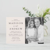 Modern Elegant Cream Photo Wedding Invitation | Zazzle