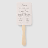 Modern Elegant Cream Wedding Program Hand Fan | Zazzle