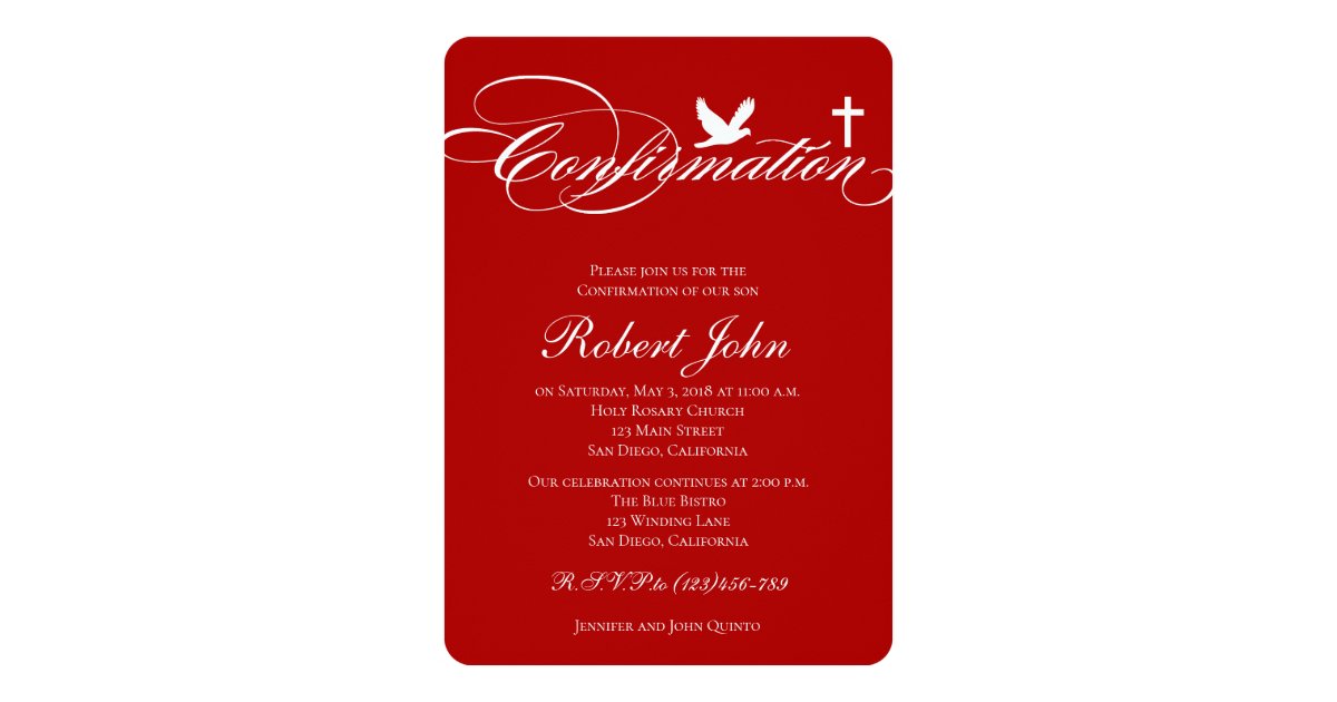 Modern Elegant Cross Confirmation Invitation | Zazzle.com