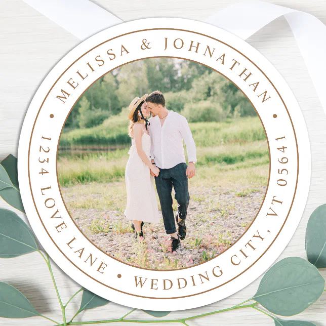 Modern Elegant Custom Photo Return Address Label | Zazzle