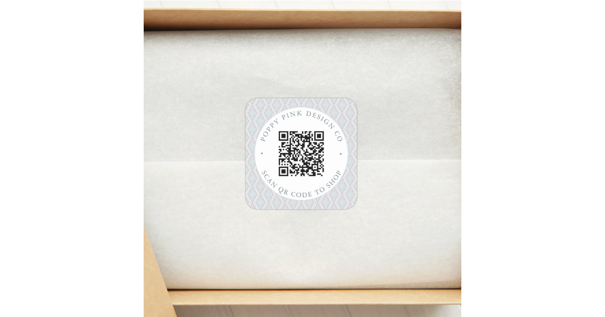 Modern Elegant Custom QR Code Shop Sticker Zazzle Modern Elegant Custom QR Code Shop Sticker Zazzle