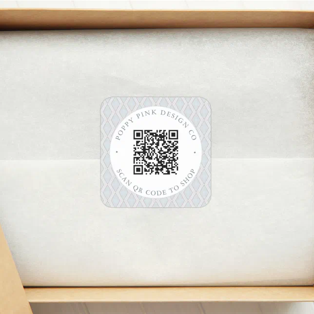 Modern Elegant Custom QR Code Shop Sticker | Zazzle