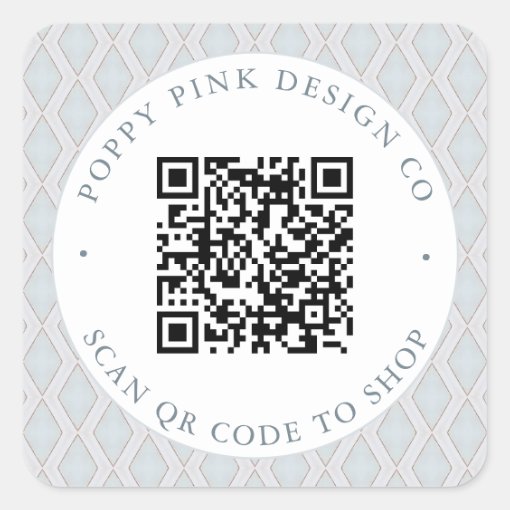 Modern Elegant Custom QR Code Shop Sticker | Zazzle