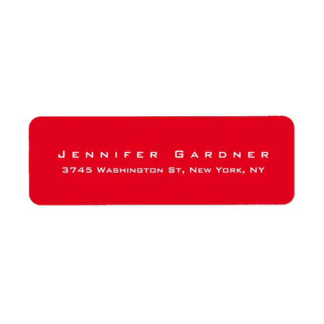 Modern Elegant Cute Stylish Bright Red Colored Label | Zazzle