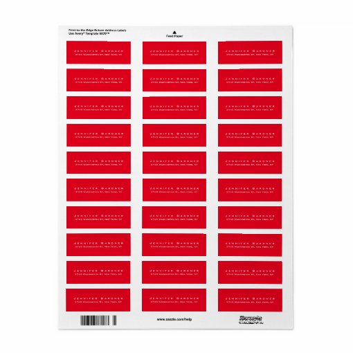 Modern Elegant Cute Stylish Bright Red Colored Label | Zazzle