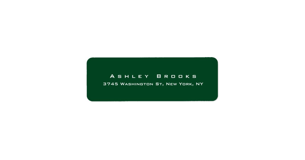 Modern Elegant Cute Unique Forest Green Colored Label | Zazzle