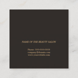 Modern Elegant Dark Faux Gold Scissor Comb Square Business Card | Zazzle