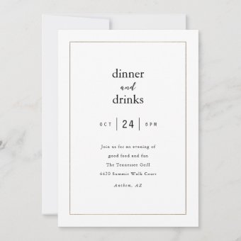 Modern Elegant Dinner Party Invitation | Zazzle