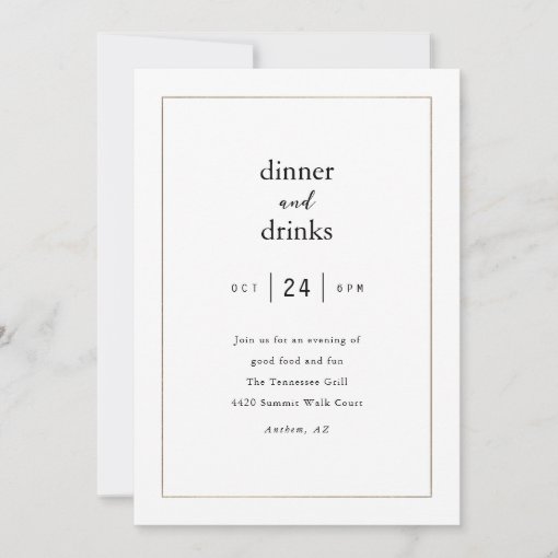 Modern Elegant Dinner Party Invitation | Zazzle