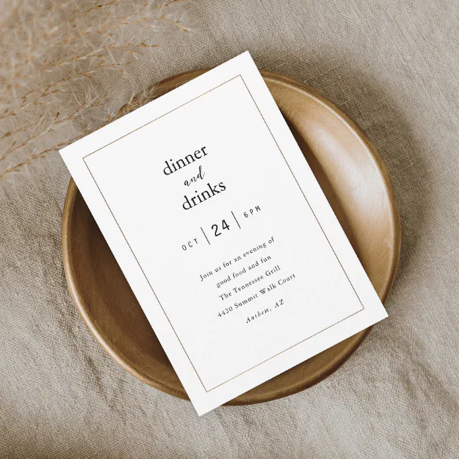 Modern Elegant Dinner Party Invitation | Zazzle
