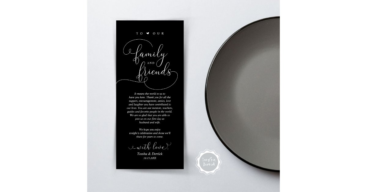 Modern Elegant Dinner Place Setting Thank You Card | Zazzle