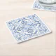 Modern Elegant Dusty Blue and White Square Paper Coaster | Zazzle