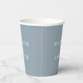 Modern Elegant Dusty Blue Wedding Paper Cups | Zazzle