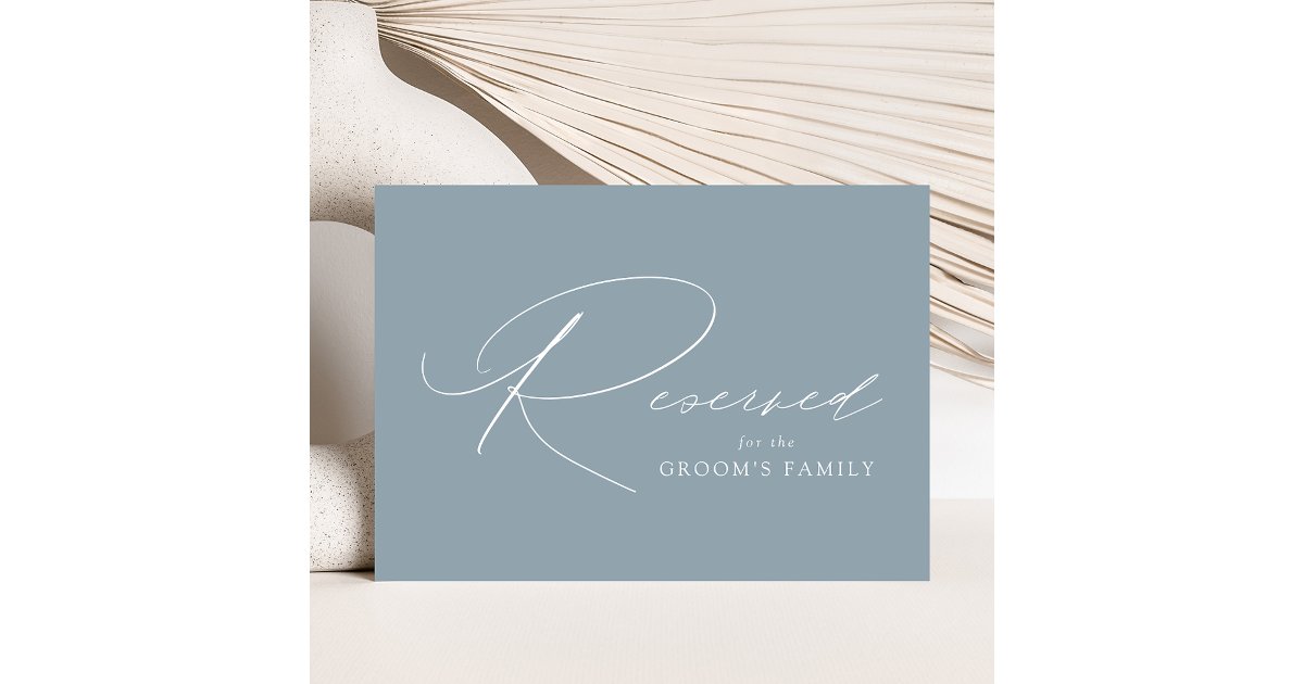 Modern Elegant Dusty Blue Wedding Reserved Sign | Zazzle