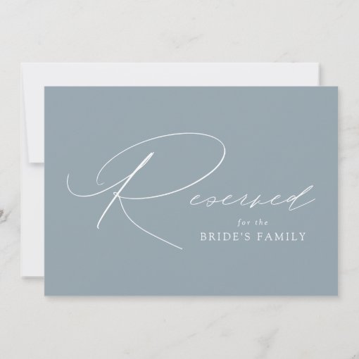 Modern Elegant Dusty Blue Wedding Reserved Sign | Zazzle