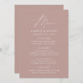 Modern Elegant Dusty Rose Wedding Menu | Zazzle