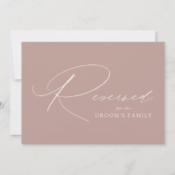 Modern Elegant Dusty Rose Wedding Reserved Sign | Zazzle