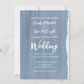 Modern Elegant Dusty Slate Blue Wedding Invitation | Zazzle