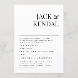 Modern Elegant | Editable Names Wedding Invitation | Zazzle