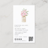 Modern Elegant Floral Design Florist QR Code Business Card | Zazzle