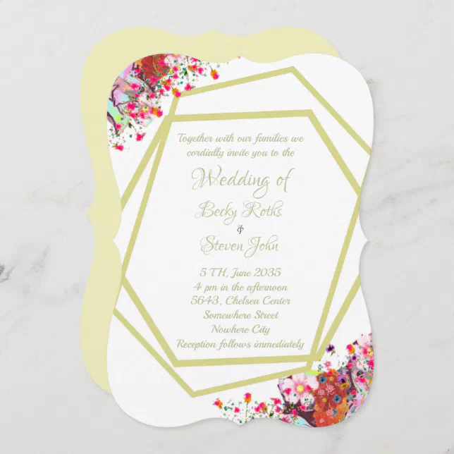 Modern Elegant Floral Rustic Wedding Invitation | Zazzle