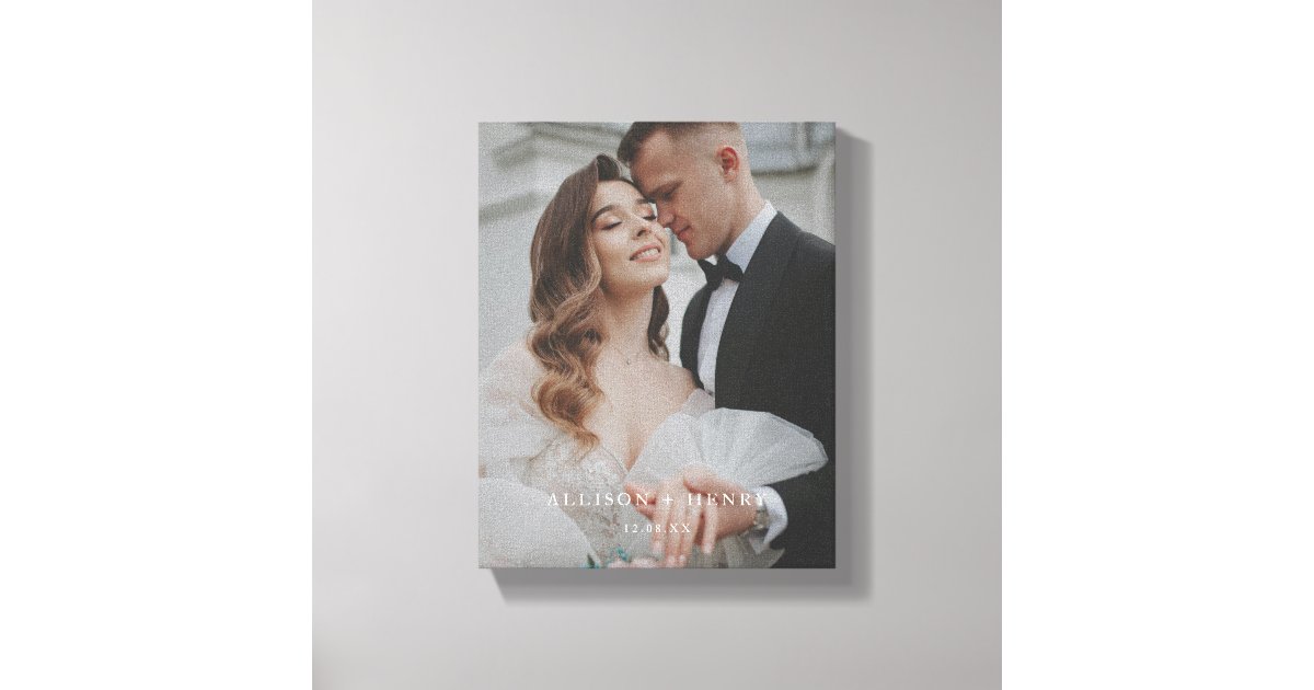 Modern Elegant Full Photo Custom Wedding Canvas Print | Zazzle