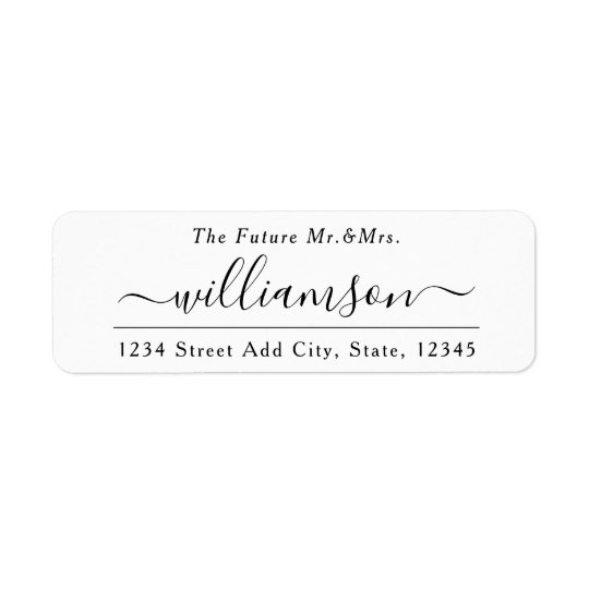 Modern Elegant Future Mr. and Mrs. Wedding Address Label | Zazzle.com