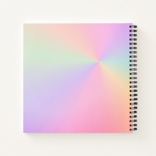 Modern elegant girly gradient colorful holographic notebook | Zazzle