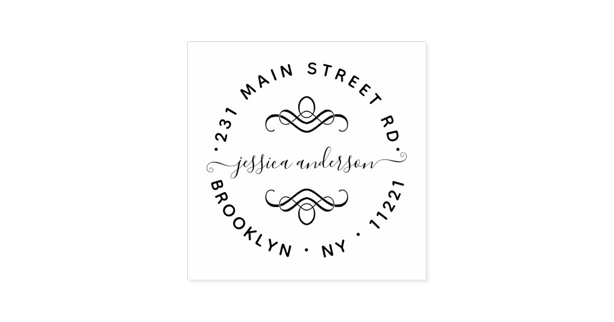 Modern Elegant Girly Script Calligraphy Chic Self-inking Stamp | Zazzle